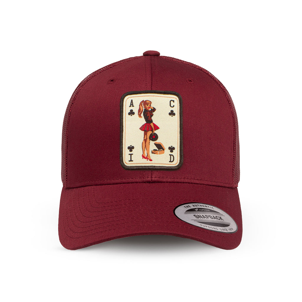 Acid Pinup Baseball Cap / Cranberry – Future Past Clothing